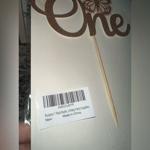 Amazon | Party Supplies | Butterfly One Cake Topper Rose Gold Glitter ...